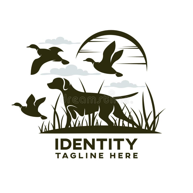 Modern Dog Hunting for Ducks Logo. Stock Vector - Illustration of ...