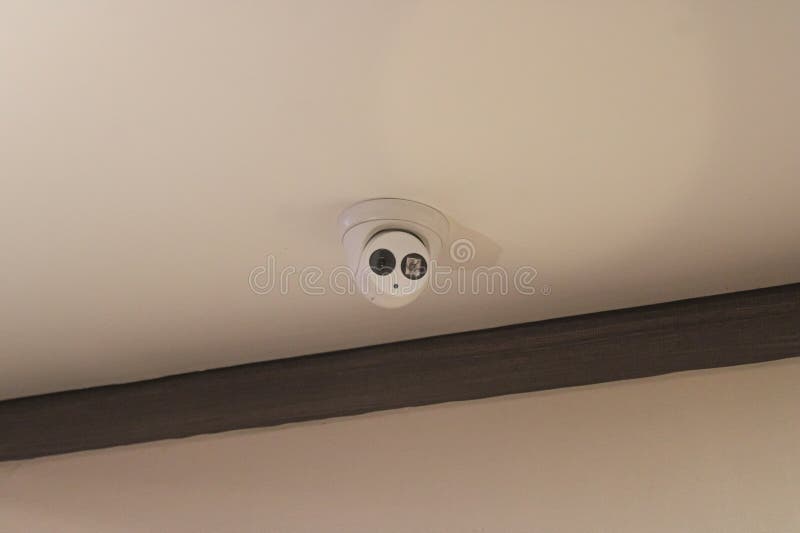 Modern Dome CCTV Security Camera Installed on the Ceiling Stock Photo ...