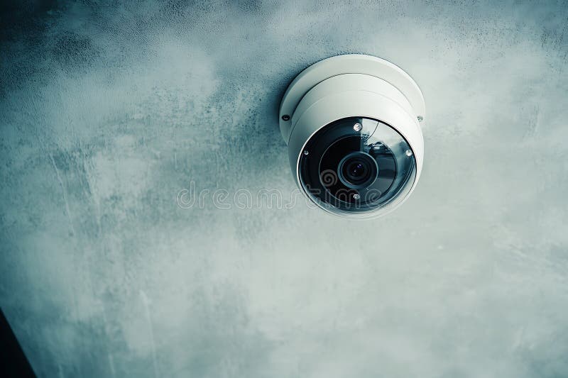 Modern Dome Security Camera on Ceiling, CCTV Surveillance System, Home ...