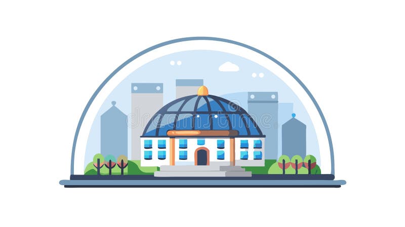 Modern Domed Building Icon, Innovation Center, Architectural Design ...