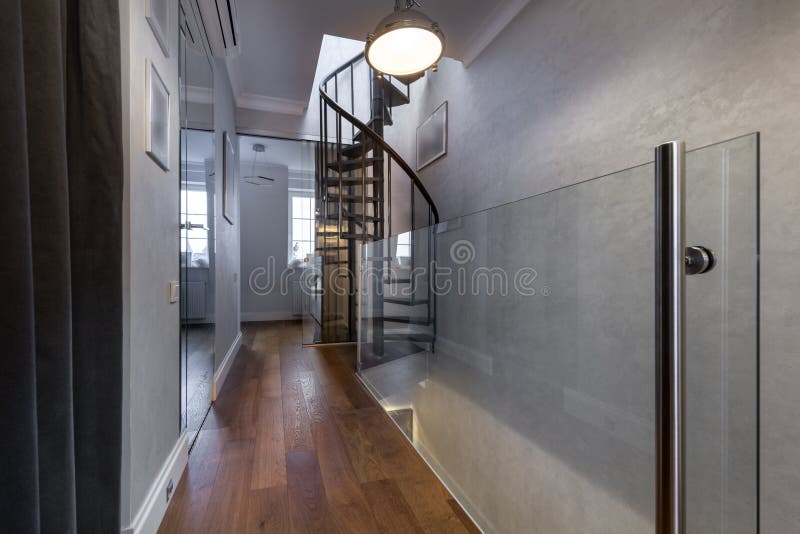 Modern domestic corridor stock photo. Image of indoor - 239330872
