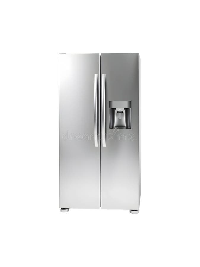 Modern Domestic Refrigerator with an Open Door Isolated on White Stock ...