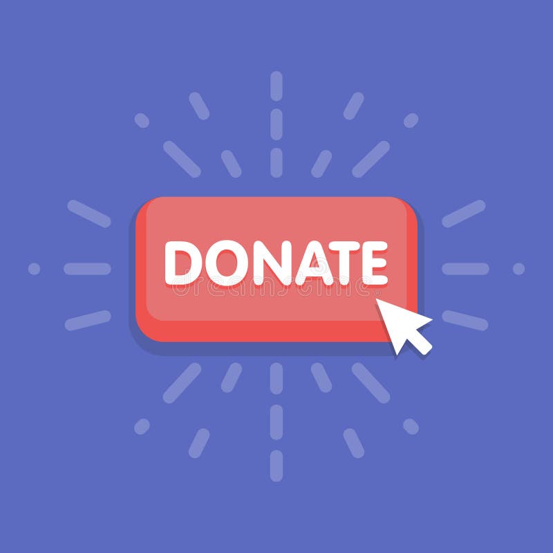 Modern Donate Button Design with Mouse Click Symbol. Vector ...
