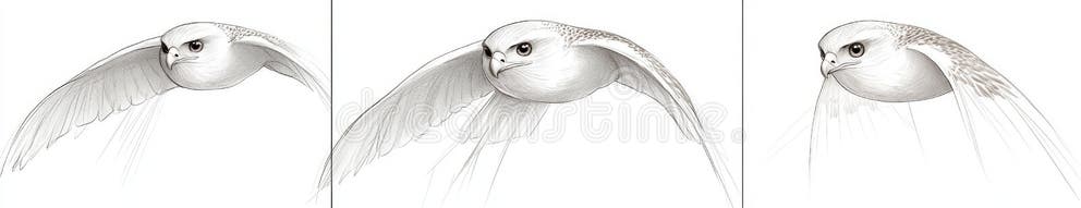 A Modern Doodle in Monochrome of an Eagle Swooping Down for an Attack ...