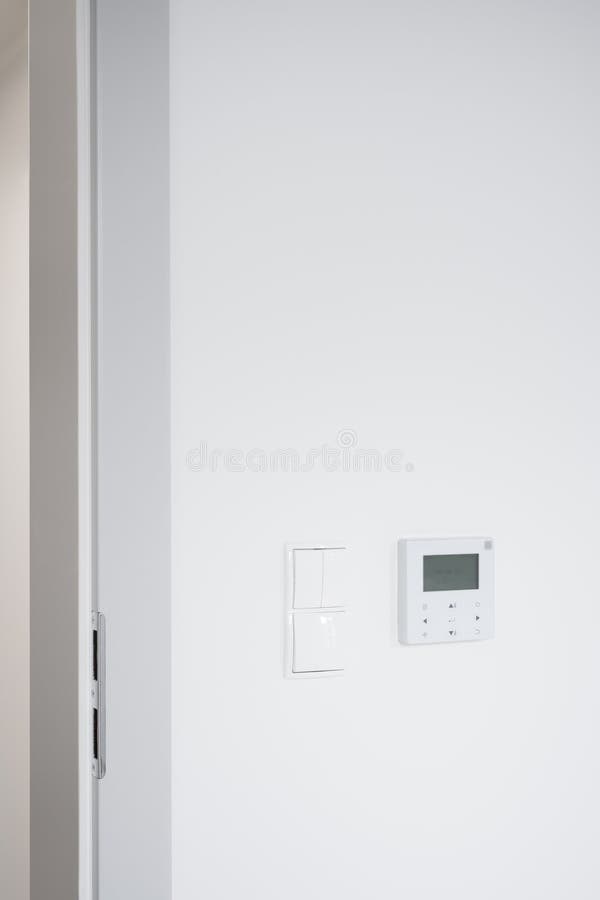 Modern Door Frame with Light Switch and Control Panel Stock Photo ...