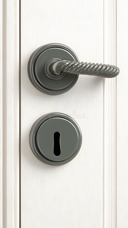 Modern Door Handle and Keyhole Stock Illustration - Illustration of ...