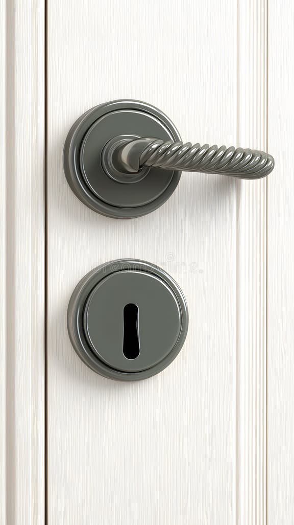 Modern Door Handle and Keyhole Stock Illustration - Illustration of ...