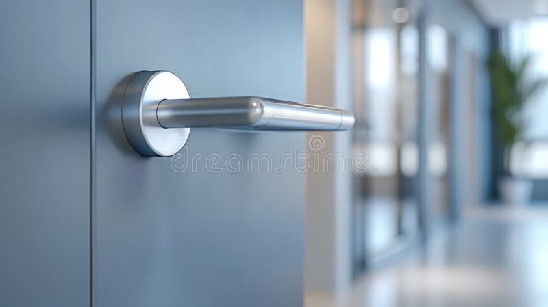 A Modern Door Handle in an Office Setting. Stock Image - Image of ...