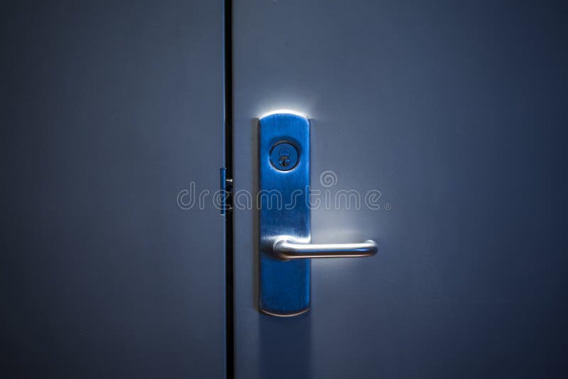 Modern Door Handle with Security System Lock Stock Photo - Image of ...