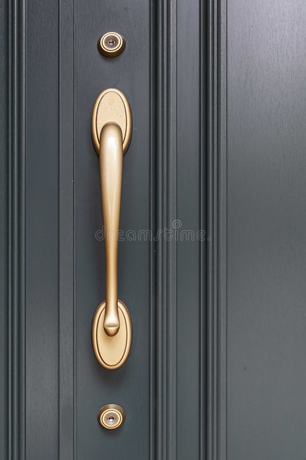 Modern Door Handle with Security System Lock Stock Photo - Image of ...