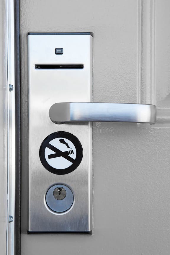 Modern Door Handle with Security System Lock Stock Image - Image of ...