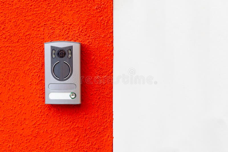 Modern Door Intercom Red White Wall Stock Photos - Free & Royalty-Free ...