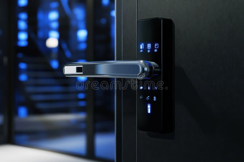 Keyless Entry System on Modern Door Featuring Electronic Keypad in a ...
