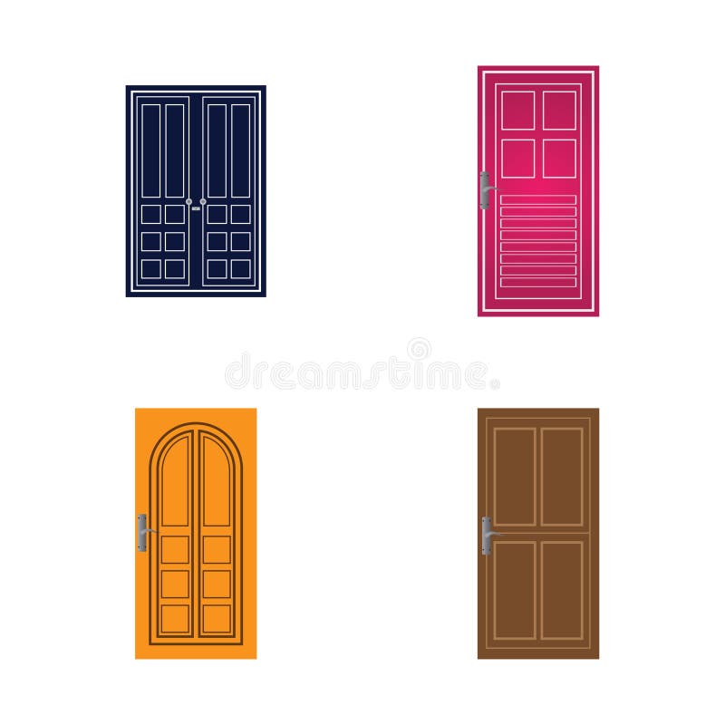 Modern Doors Front Entrance Doors House Vector Stock Vector ...