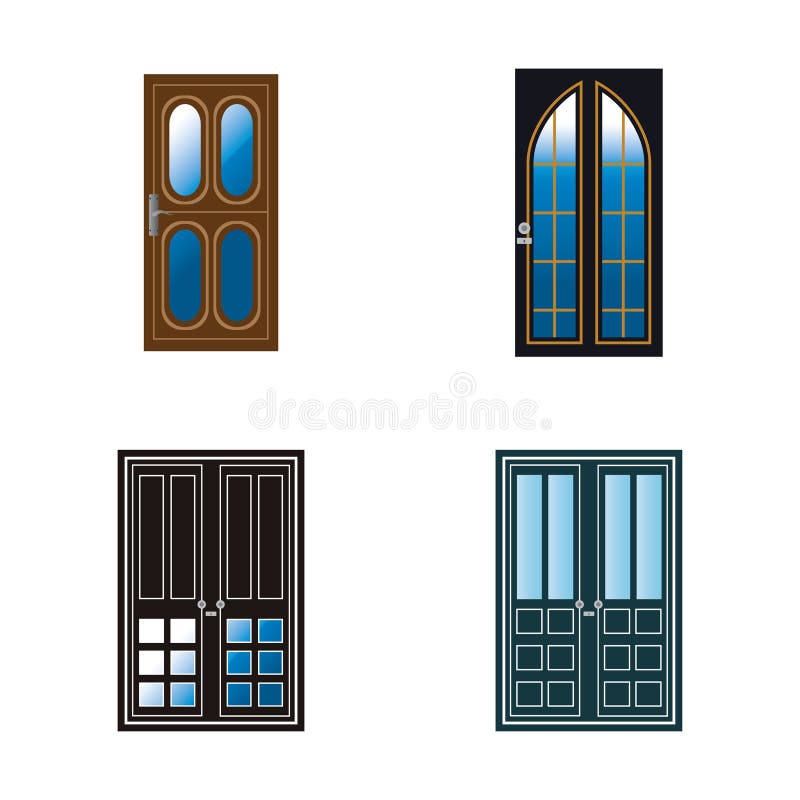 Modern Doors Front Entrance Doors House Vector Stock Vector ...