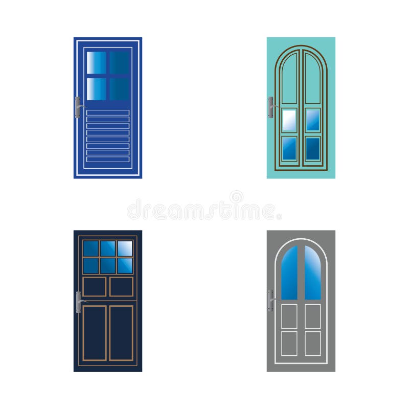Modern Doors Front Entrance Doors House Vector Stock Vector ...