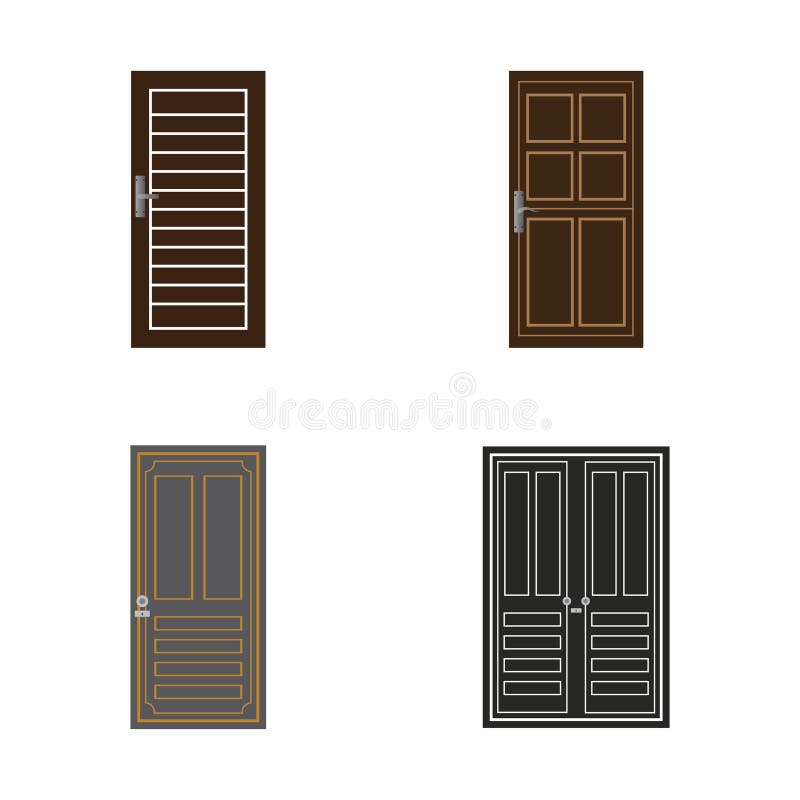Modern Doors Front Entrance Doors House Vector Stock Vector ...
