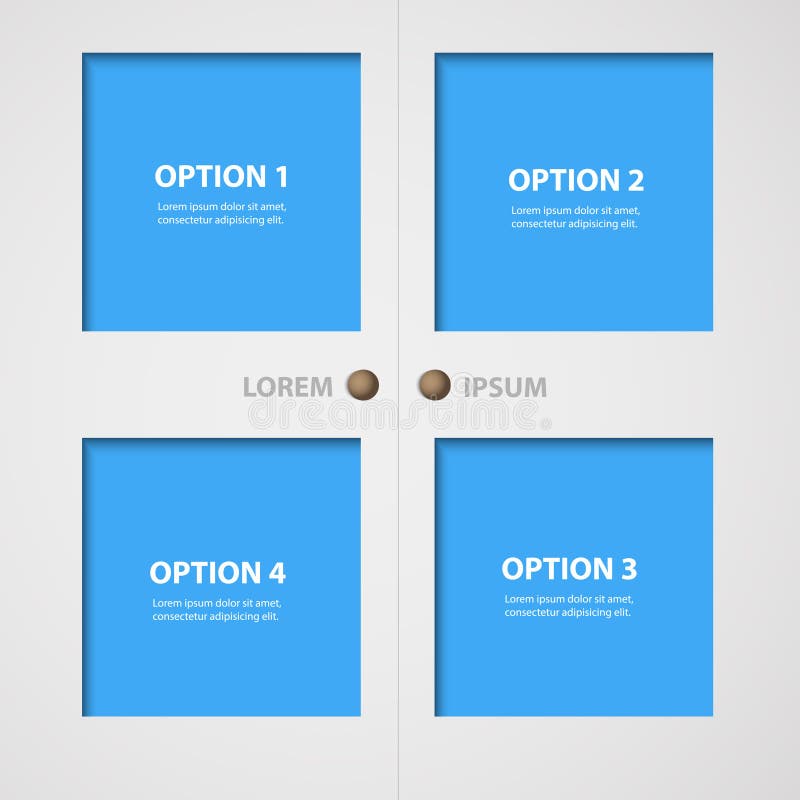 Modern Doors and Windows and Infographic Text Box Layout Stock Vector ...