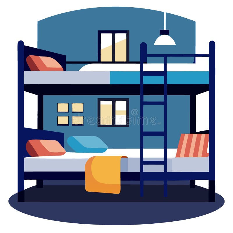 A Modern Dorm Room with Bunk Beds. Inviting Travelers or Students To ...