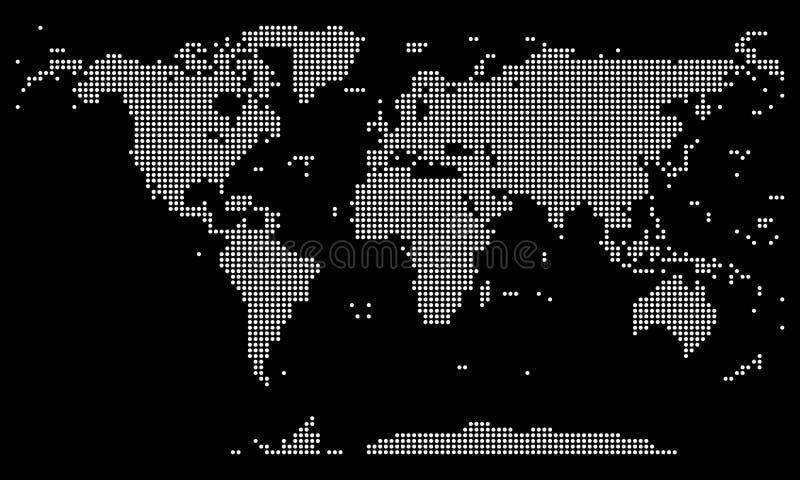 Dotted World Map Vector Design Just Simple Dotted Global Map Silhouette ...