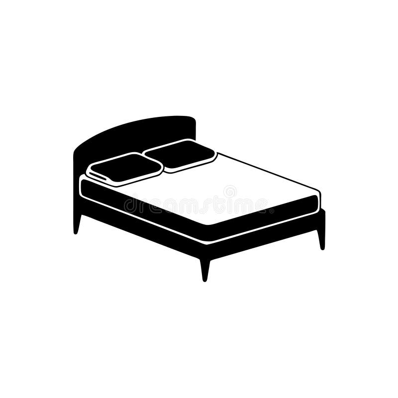 Modern Double Bed Vector Illustration for Bedroom Interior Design ...