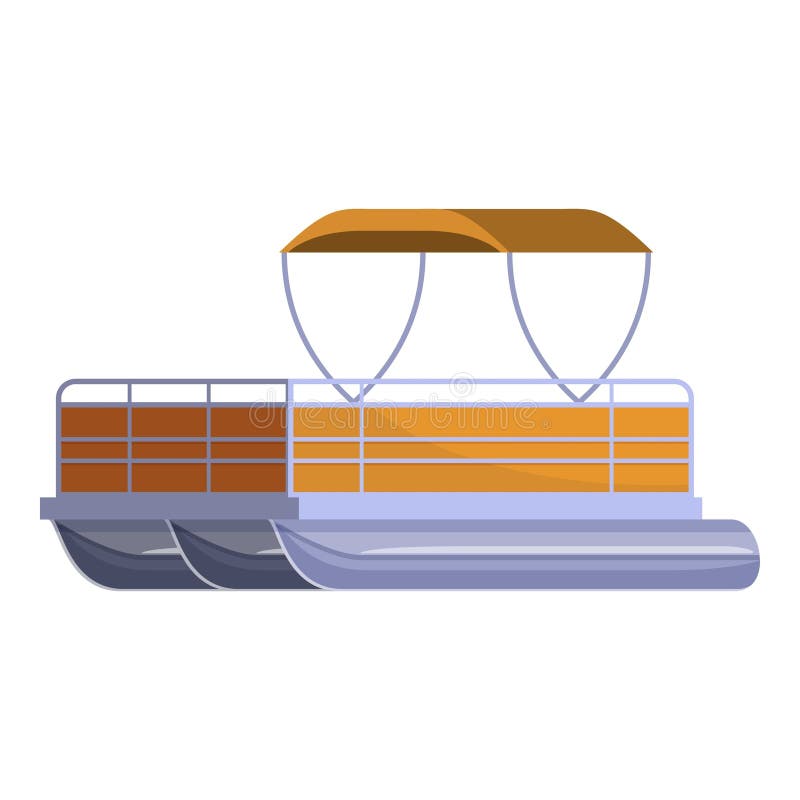 Modern Double Deck Pontoon Boat with Awning for Fishing Trip Stock ...