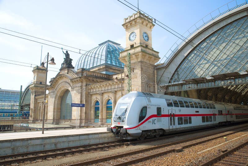 The Modern Double-decked Passenger Train at the Main Railway Station of ...
