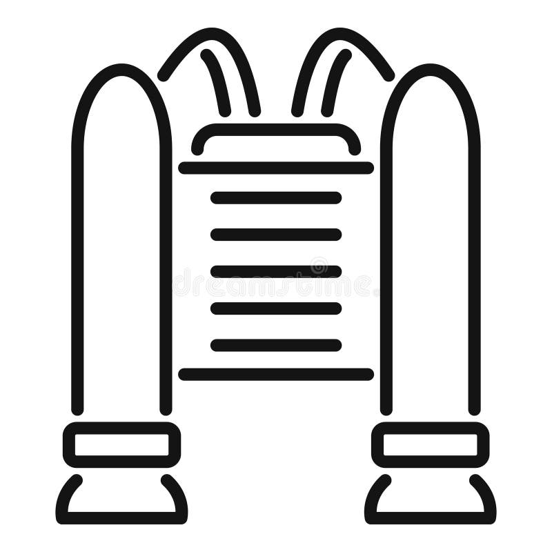 Modern Double Waterfall Fountain with Two Pillars Icon Stock Vector ...