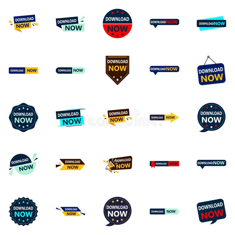 25 Modern Download Now Banners for Your Business Stock Vector ...