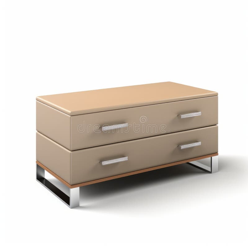 Modern Dresser 3d Render on White Background Stock Illustration ...