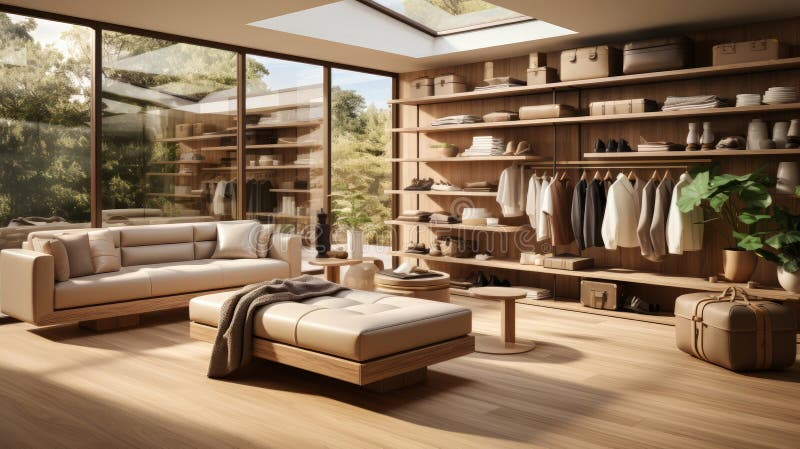 Modern Dressing Room Interior Design. Generative AI. Stock Illustration ...