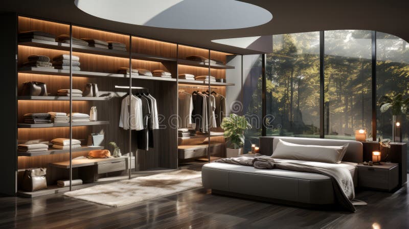 Modern Dressing Room Interior Design. Generative AI. Stock Illustration ...