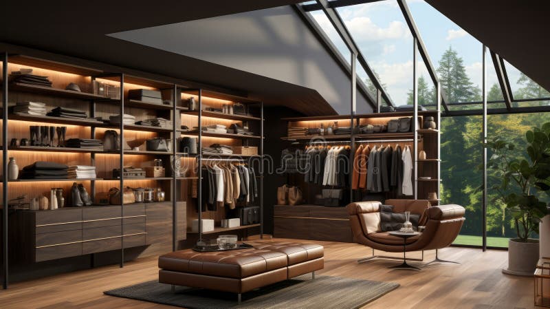 Modern Dressing Room Interior Design. Generative AI. Stock Illustration ...