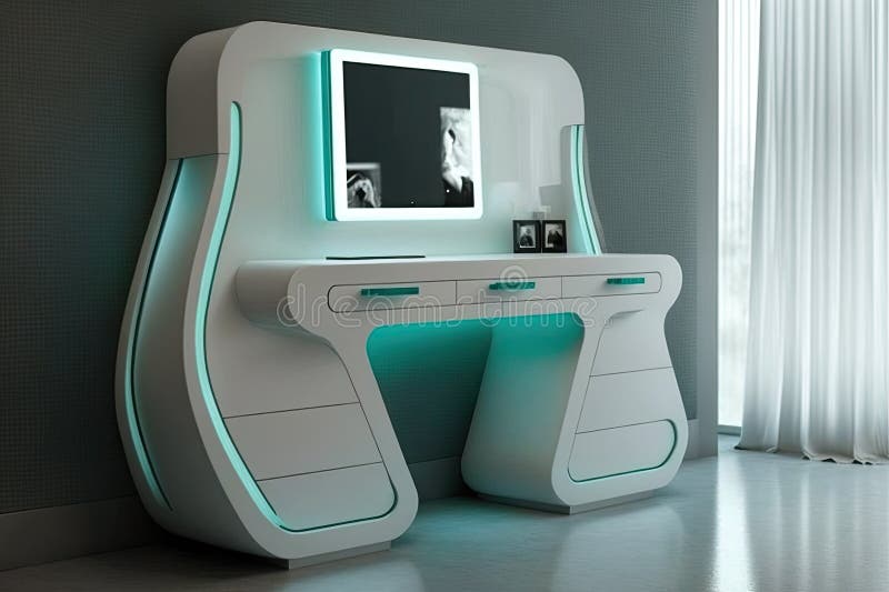 Modern Dressing Table with Sleek Design and High-tech Features, Such As ...