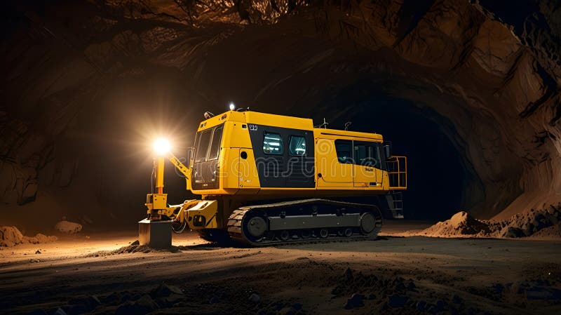 Modern Drilling Machine Operating in an Underground Mine Stock ...
