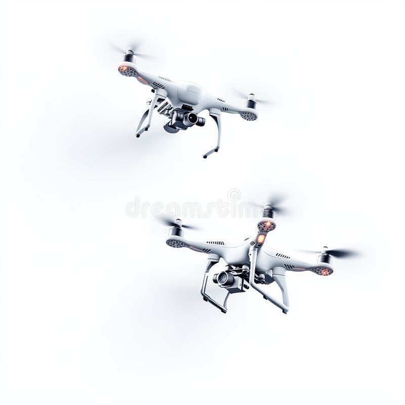 Modern Drone with a Camera Isolated on a White Transparent Background ...