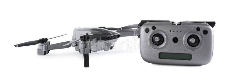 Modern Drone with Controller Isolated Stock Image - Image of isolated ...