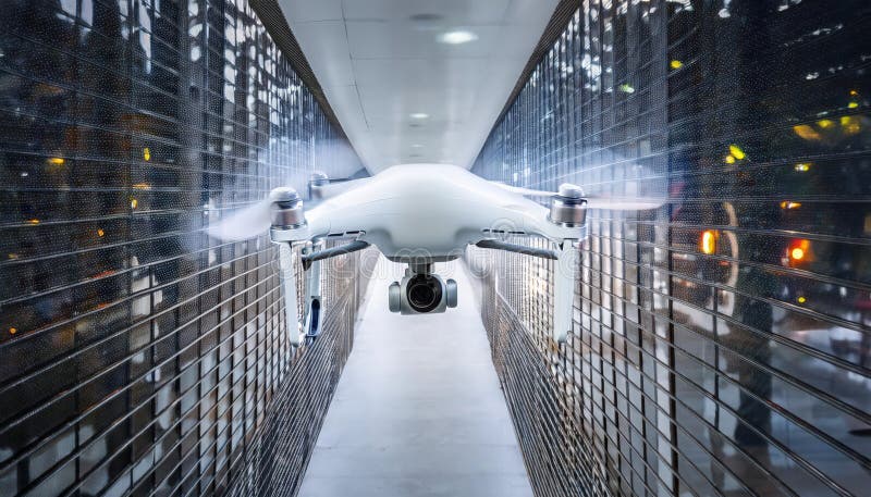 Modern Drone Equipped with Artificial Intelligence Navigates through a ...