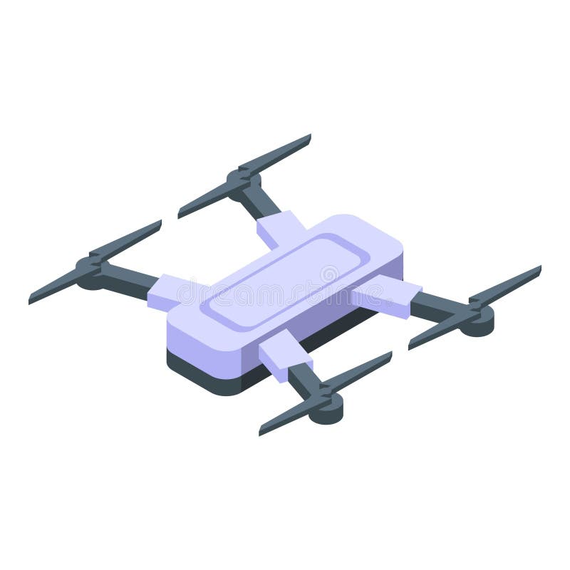 Modern Drone Flying with Four Propellers Isometric View Stock ...