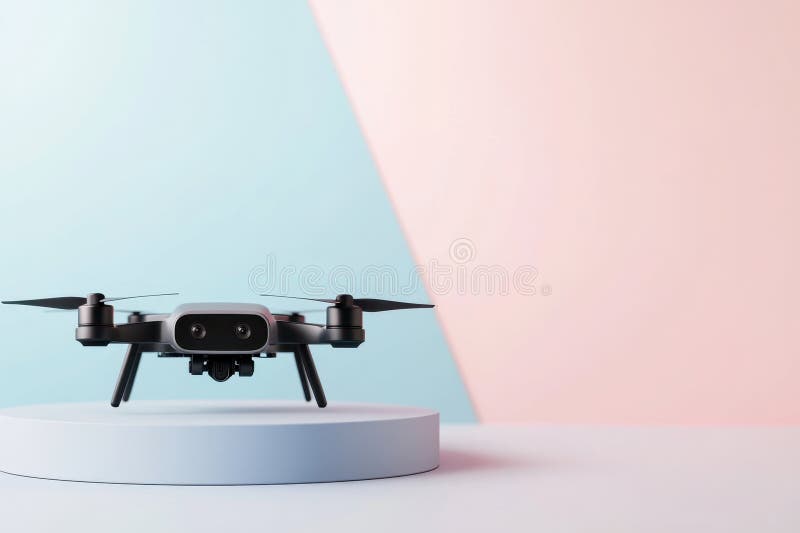 Modern Drone on Minimalist Pastel Background for Technology Concepts ...