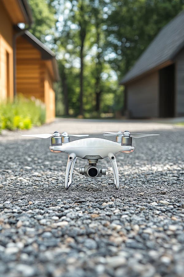 Modern Drone Patrolling Property, Providing Aerial Surveillance for ...