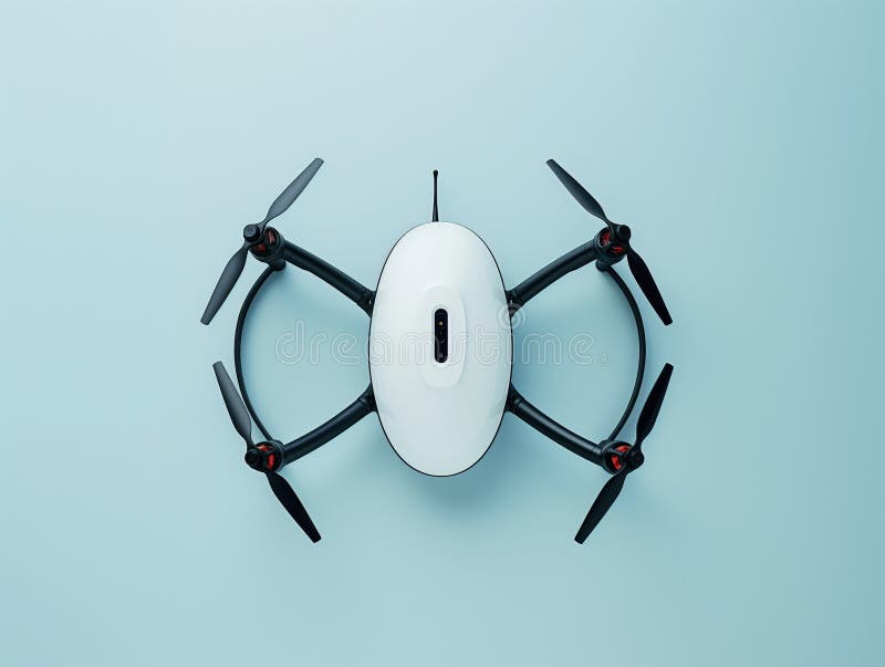 Modern Drone Technology on Blue Background Stock Image - Image of rotor ...