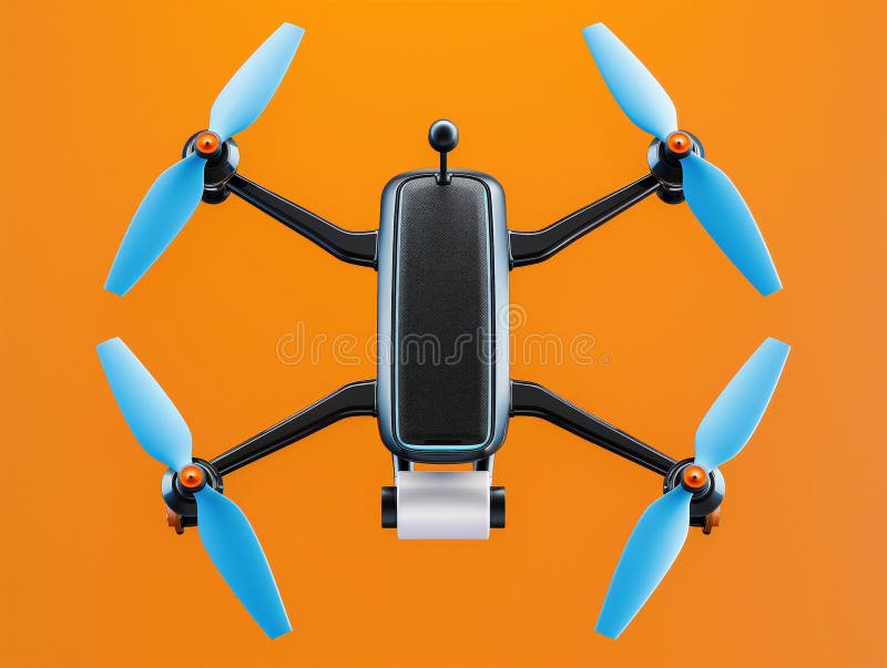 Modern Drone Technology Concept on Orange Background Stock Photo ...