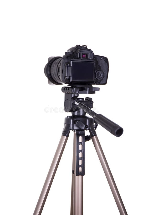 152 Professional Digital Camera Blank Screen Tripod Isolated White ...