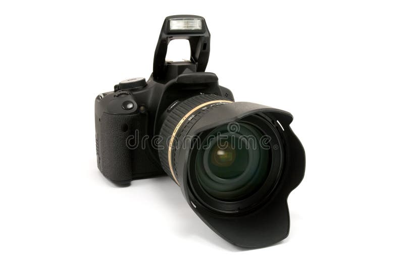DSLR Camera - front view stock photo. Image of focus - 16568196