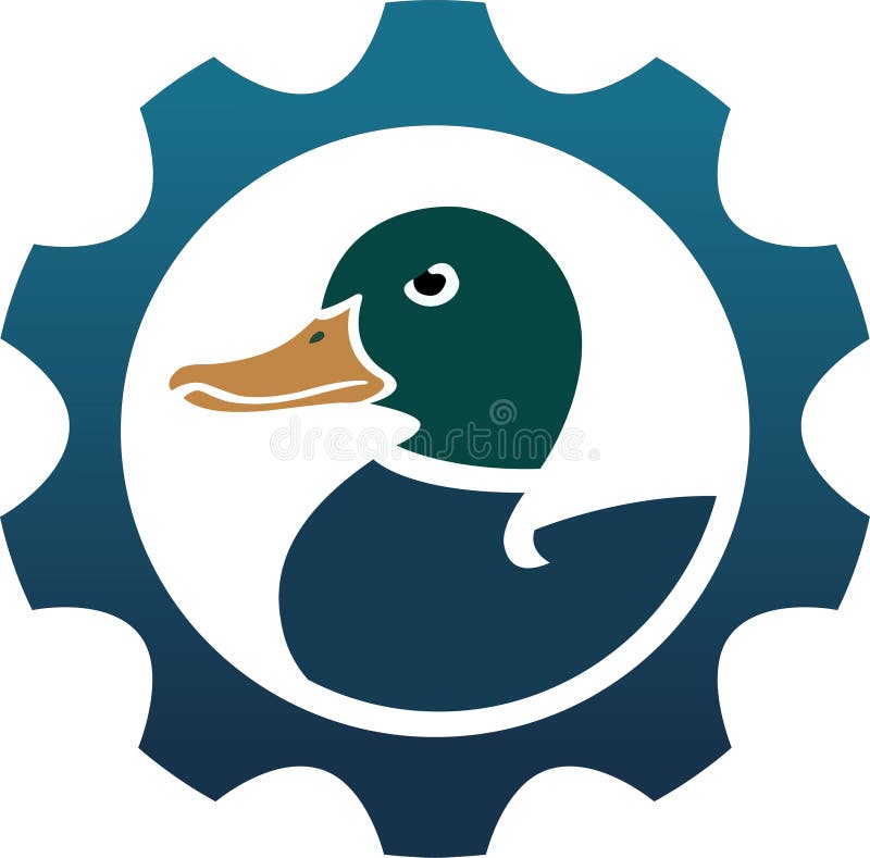 Modern Duck Gear Logo Vector Stock Illustration - Illustration of ...