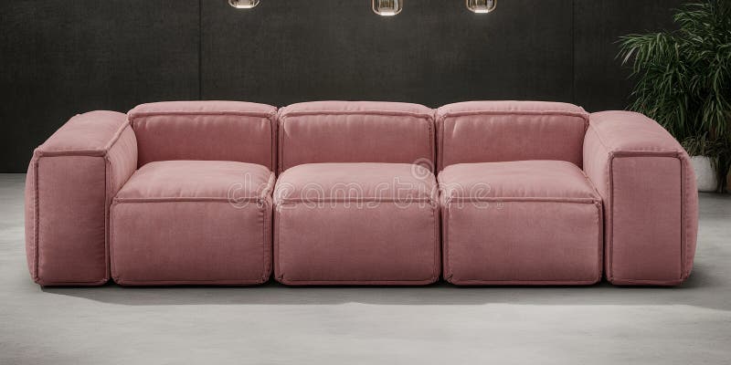 Modern Dusty Rose Modular Sofa Contemporary Sectional Couch for Living ...