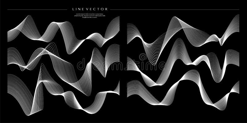 Modern Dynamic Amplitude Wave Line Design Template. Abstract Swirl ...