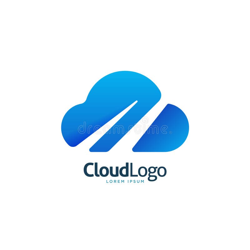Modern Dynamic Blue Gradient Cloud Logo Icon Template Vector Stock ...