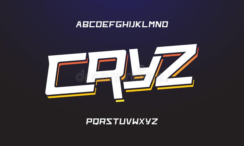 Modern Dynamic Font. Typeface Design Template Vector Illustration Stock ...